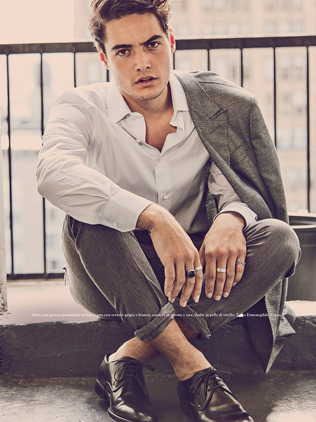 Levi Dylan Poses in Ermenegildo Zegna SS17 Looks for GQ Italia