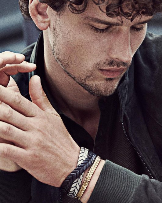Simon Nessman Models David Yurman Fall 2021 Men’s Jewelry Collection