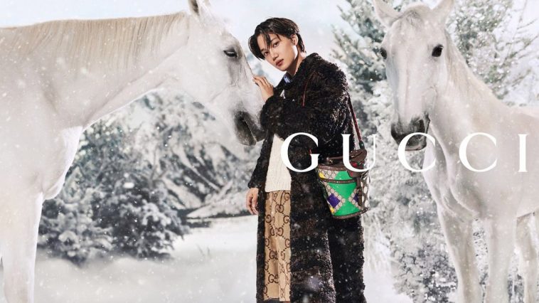 K-pop star KAI Models Key Looks from GUCCI ARIA Collection