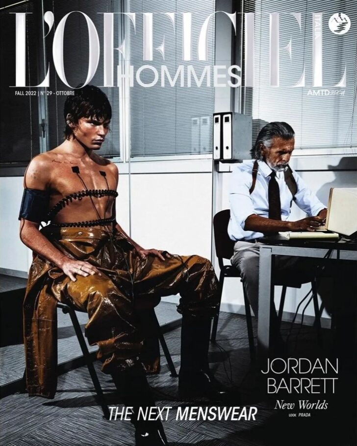 Jordan Barrett is the Cover Star of L'OFFICIEL HOMMES Italia Fall 2022 Issue - Male Model Scene