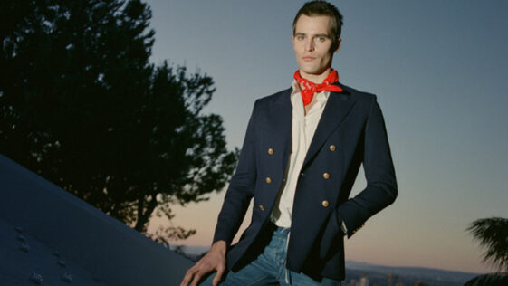 Lucas El Bali Poses in MASSIMO DUTTI Spring 2022 Looks